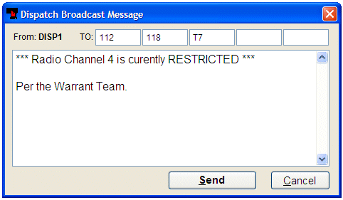 Dispatch Broadcast (Admin) Message