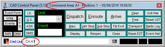 CAD Command Areas